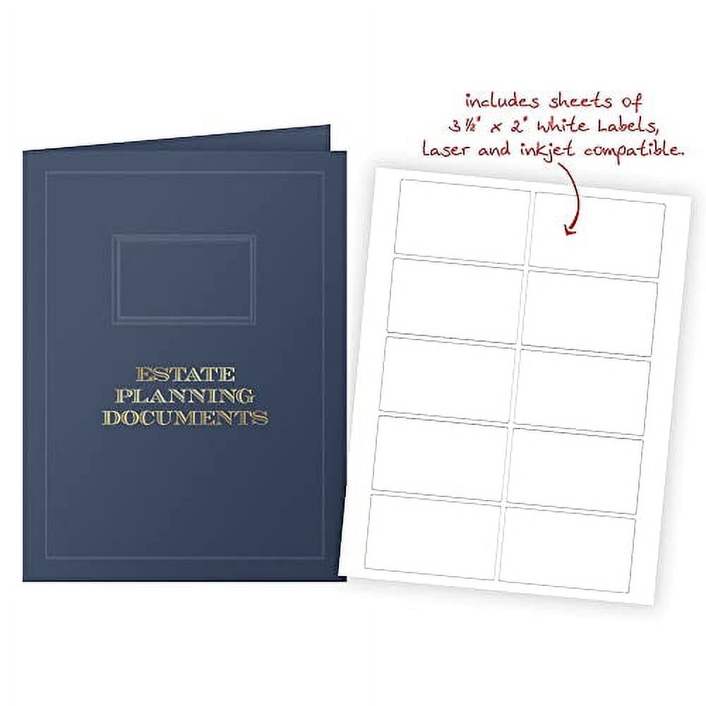 50 Count, Blue, Estate Planning Documents Pocket Folders, Gold Foil ...