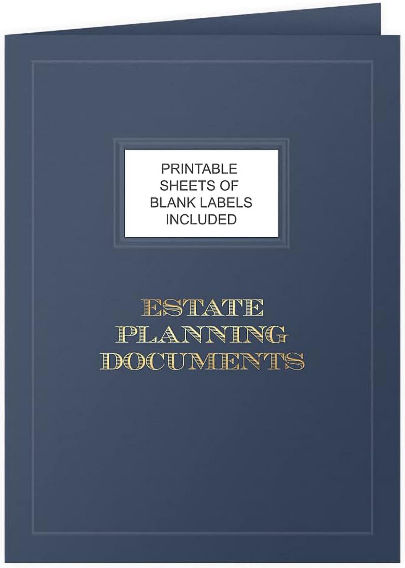 50 Count, Blue, Estate Planning Documents Pocket Folders, Gold Foil ...