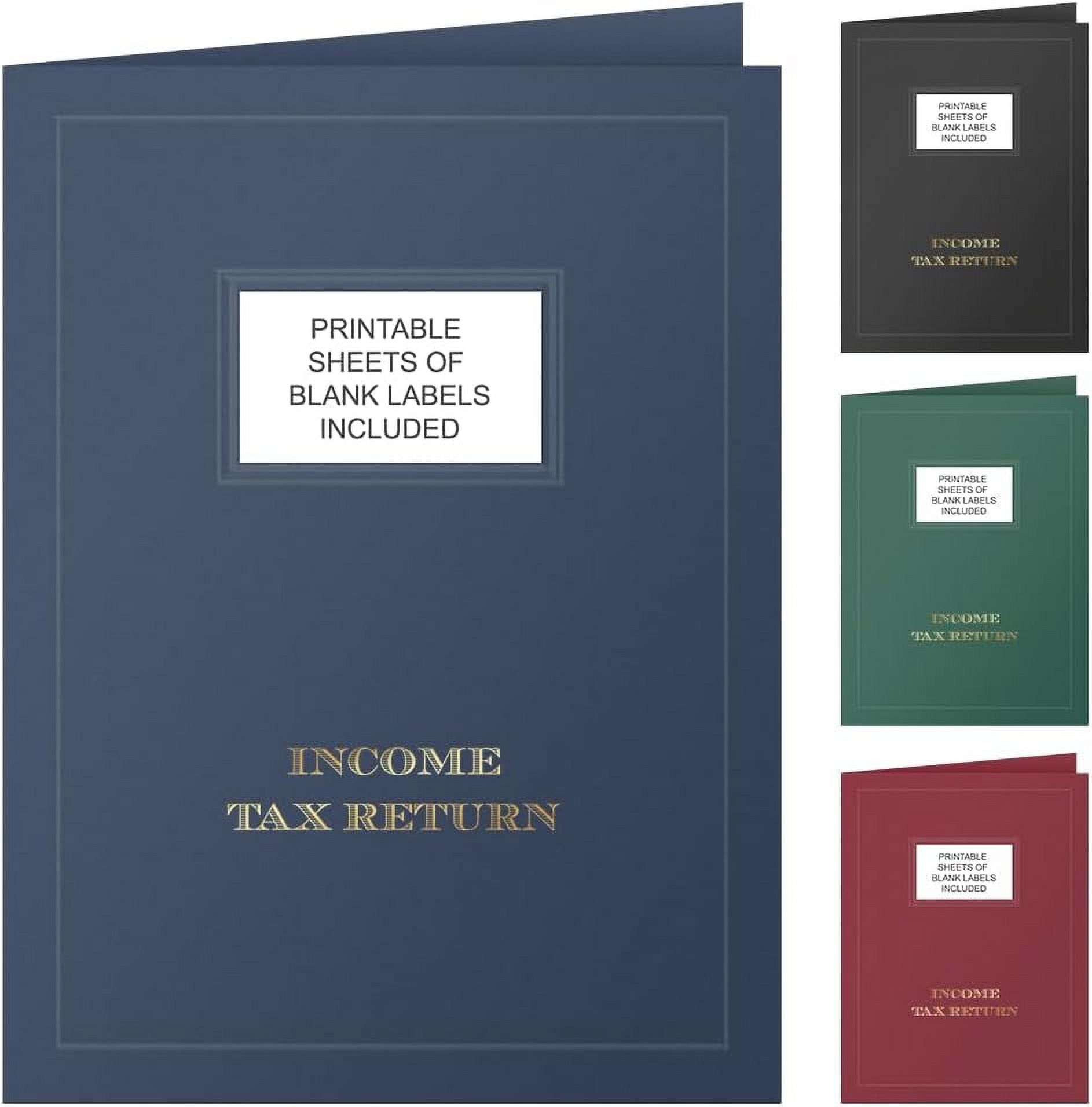 50 Count, Blue, Income Tax Return Pocket Folders, Gold Foil with ...