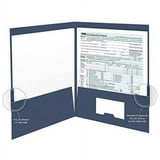 50 Count, Blue, Tax Returns Pocket Folders, Gold Foil with Customizable ...