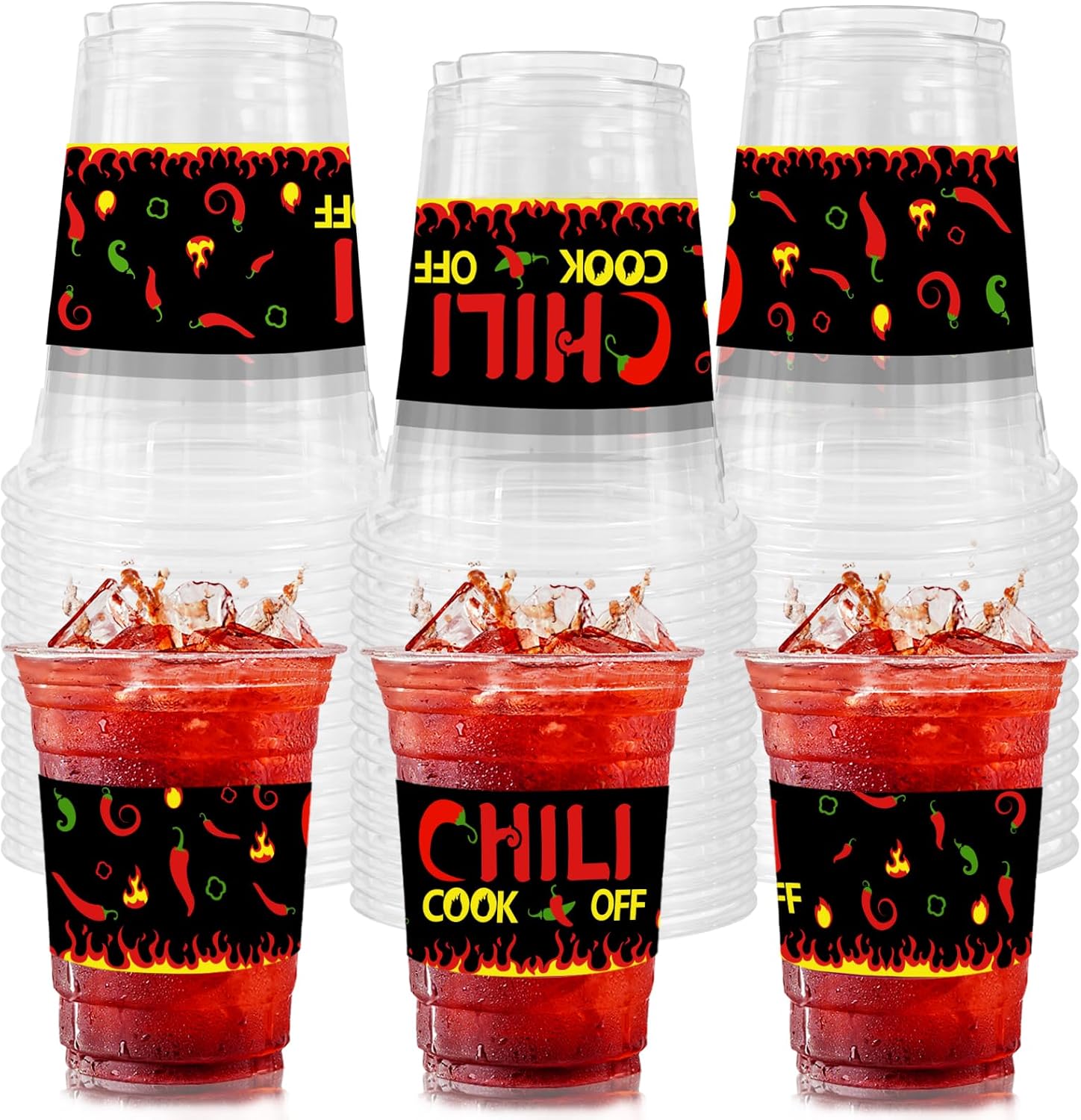 50 Count Chili Cook Off Party Cups, 12 oz Chili Cook Off Disposable ...