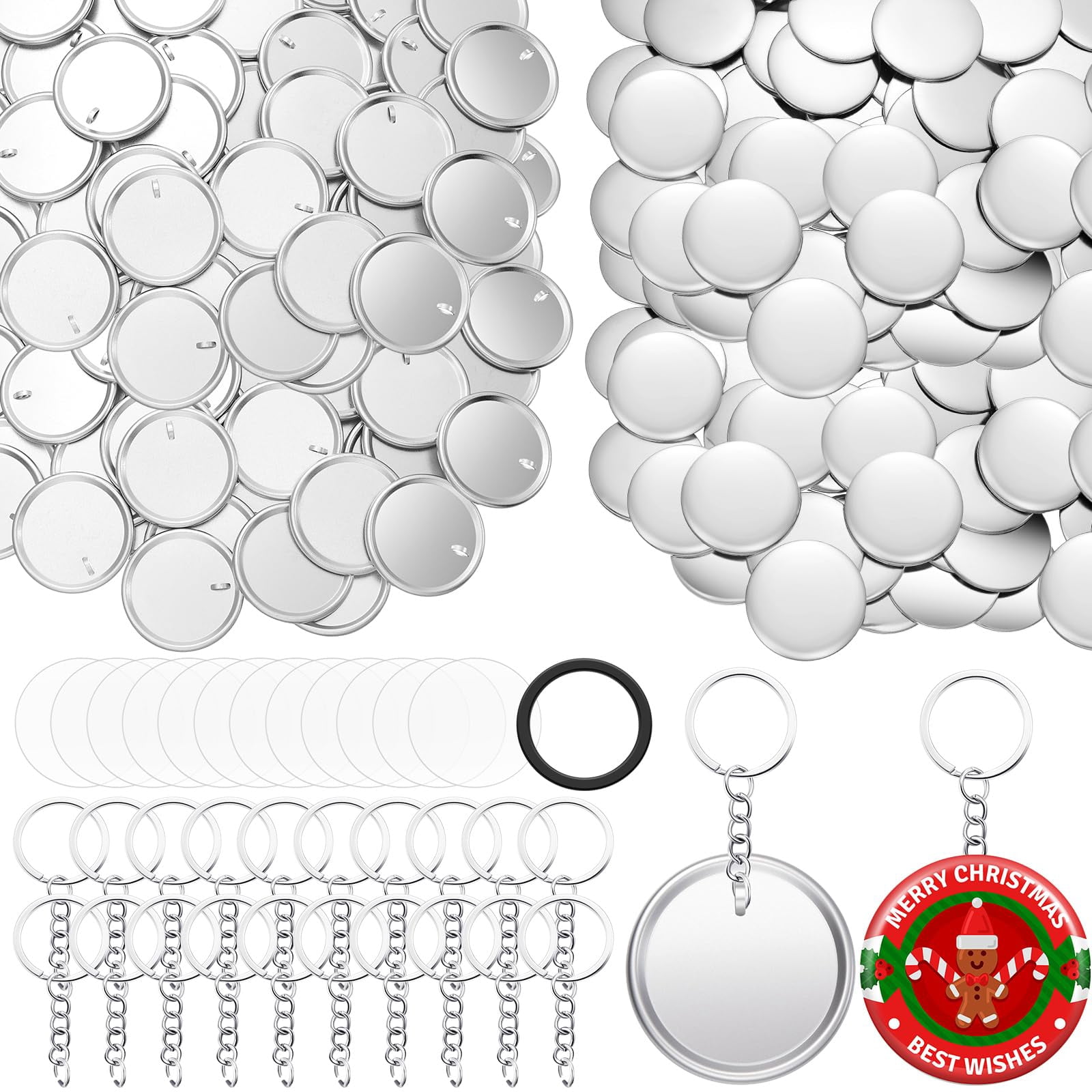 50 Count Classic Tinplate Base Button Maker Keychains DIY Craft ...