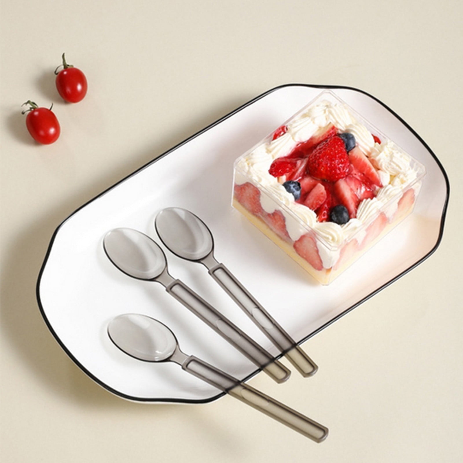 50 Count Clear Plastic Spoons Disposable, Bpa-Free, Heat Resistant ...