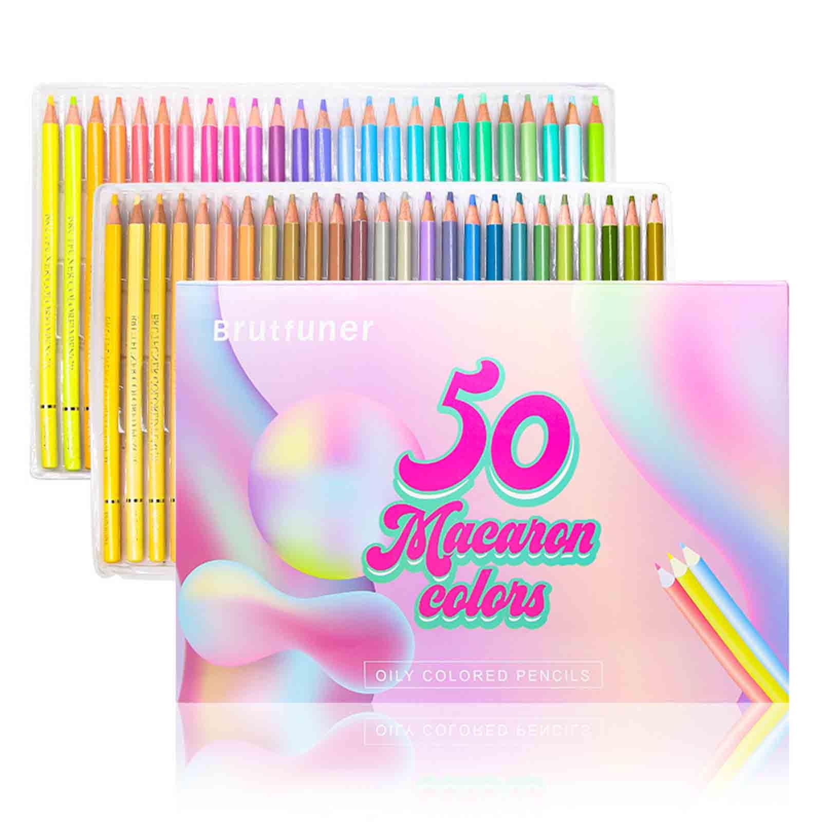 50 Count Colored Pencils for Adult Coloring Books Soft Core Sketching ...