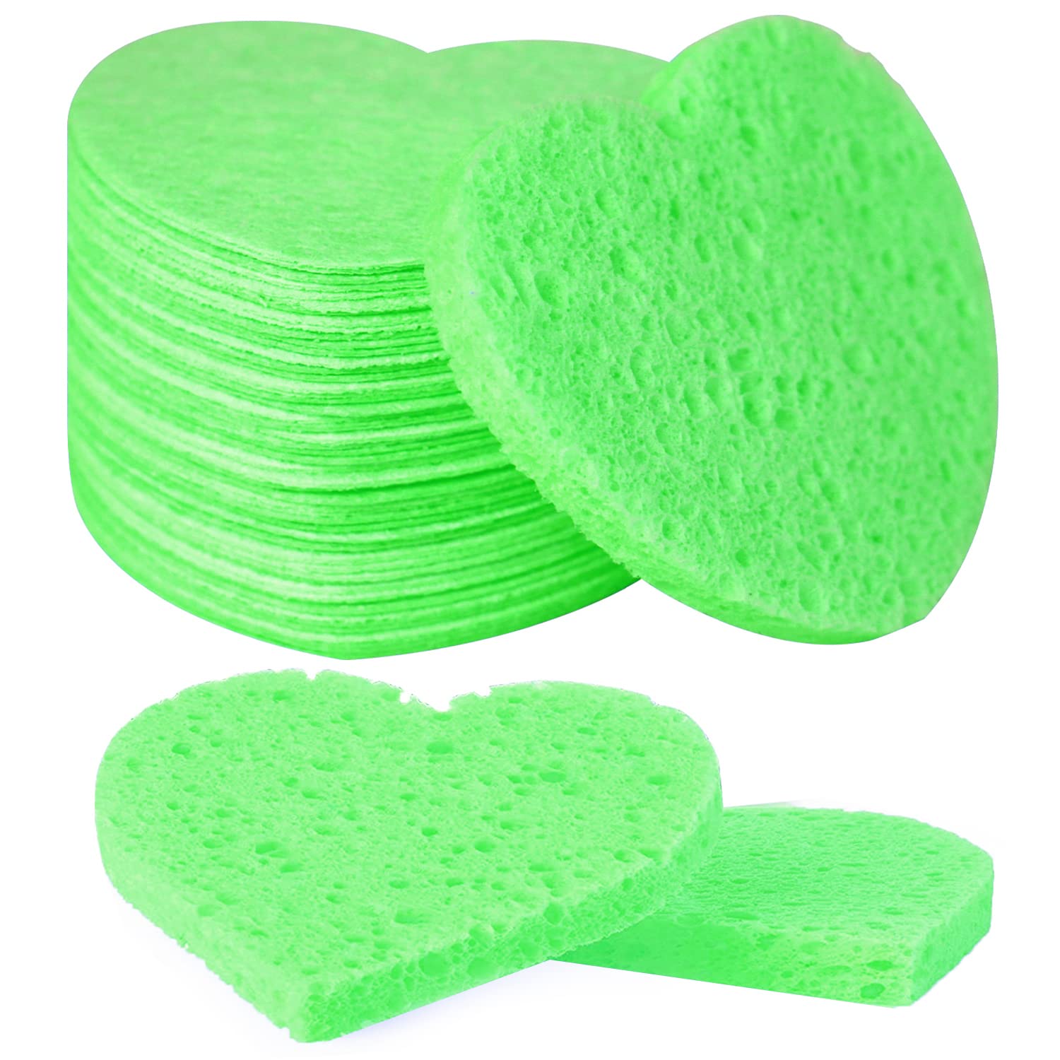 50-Count Facial Sponges Compressed Natural Cellulose Sponge Spunspon ...