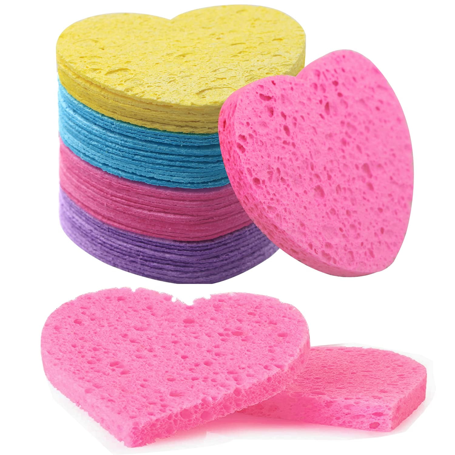 50-Count Facial Sponges Compressed, SSF20 100% Natural Cellulose Face ...