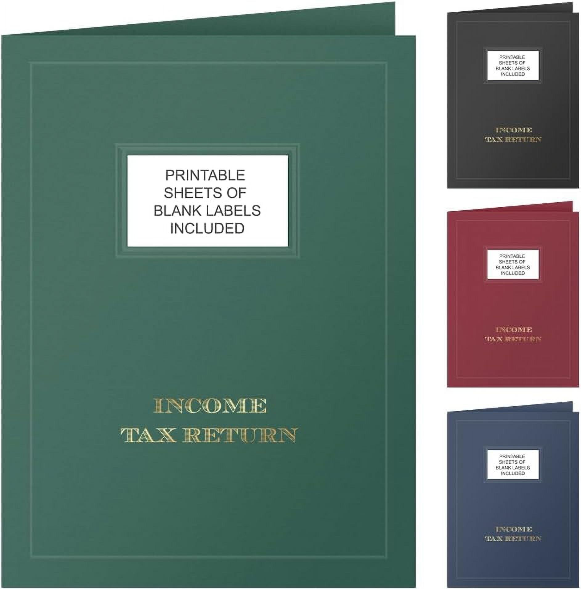 50 Count, Green, Income Tax Return Pocket Folders, Gold Foil with ...