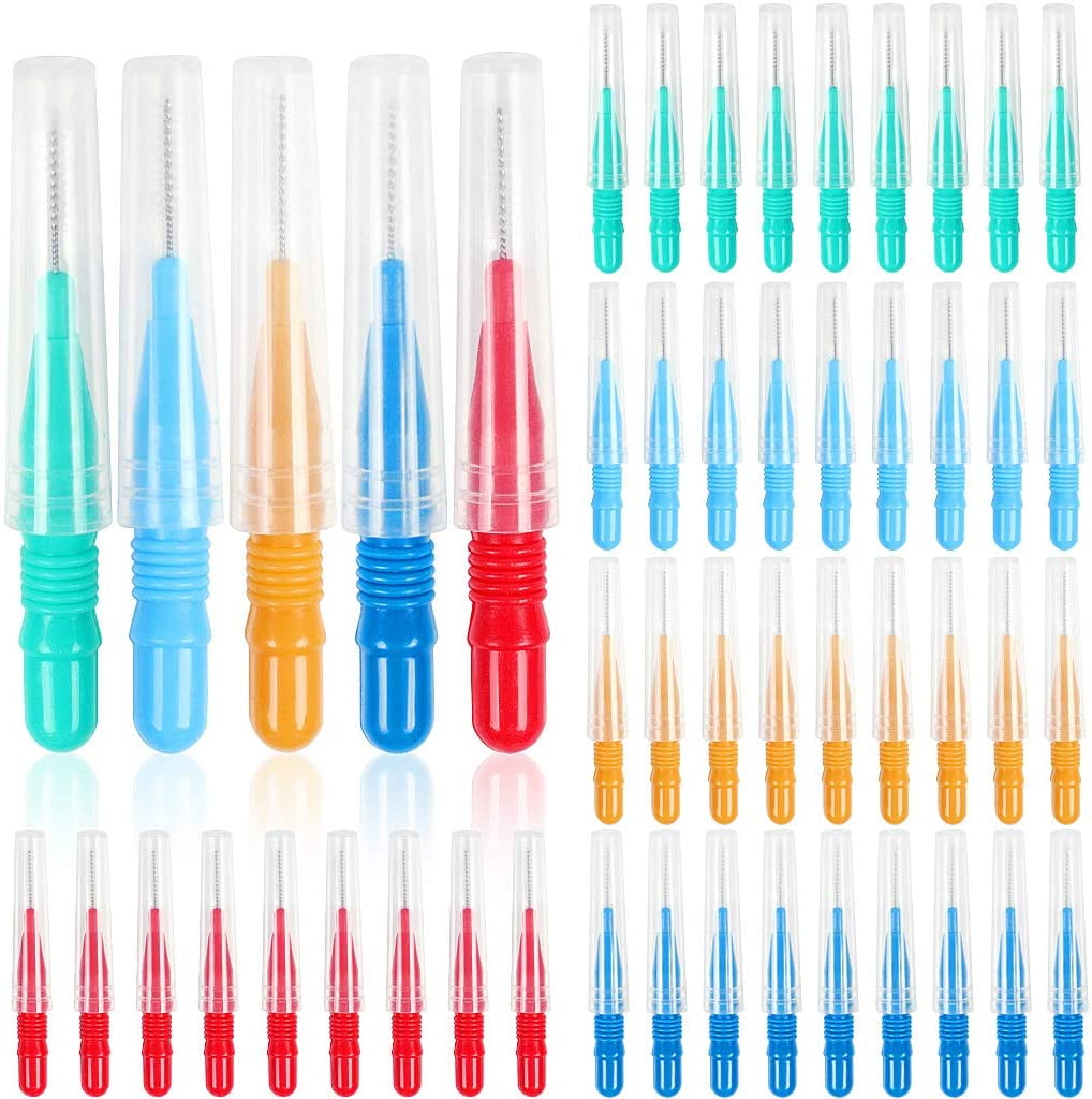 50 Count Interdental Brush,Toothpicks Tooth Flossing Head Oral Dental ...