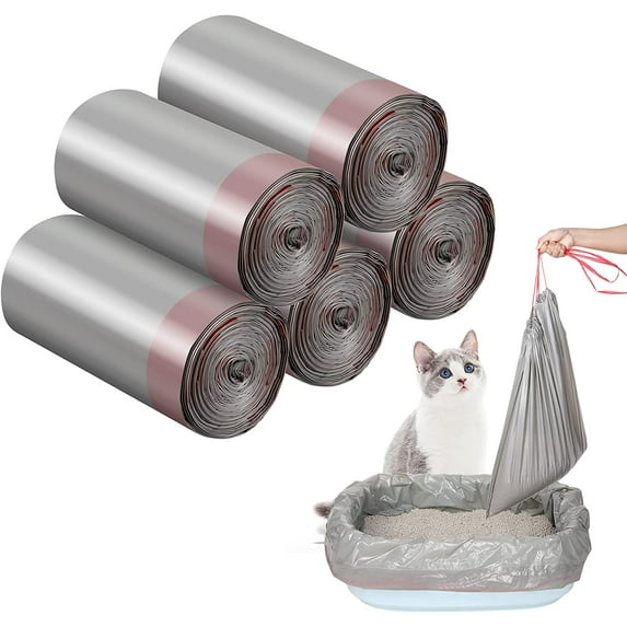 50 Count Jumbo Cat Litter Box Liners Large Drawstring Cat Litter Liners ...