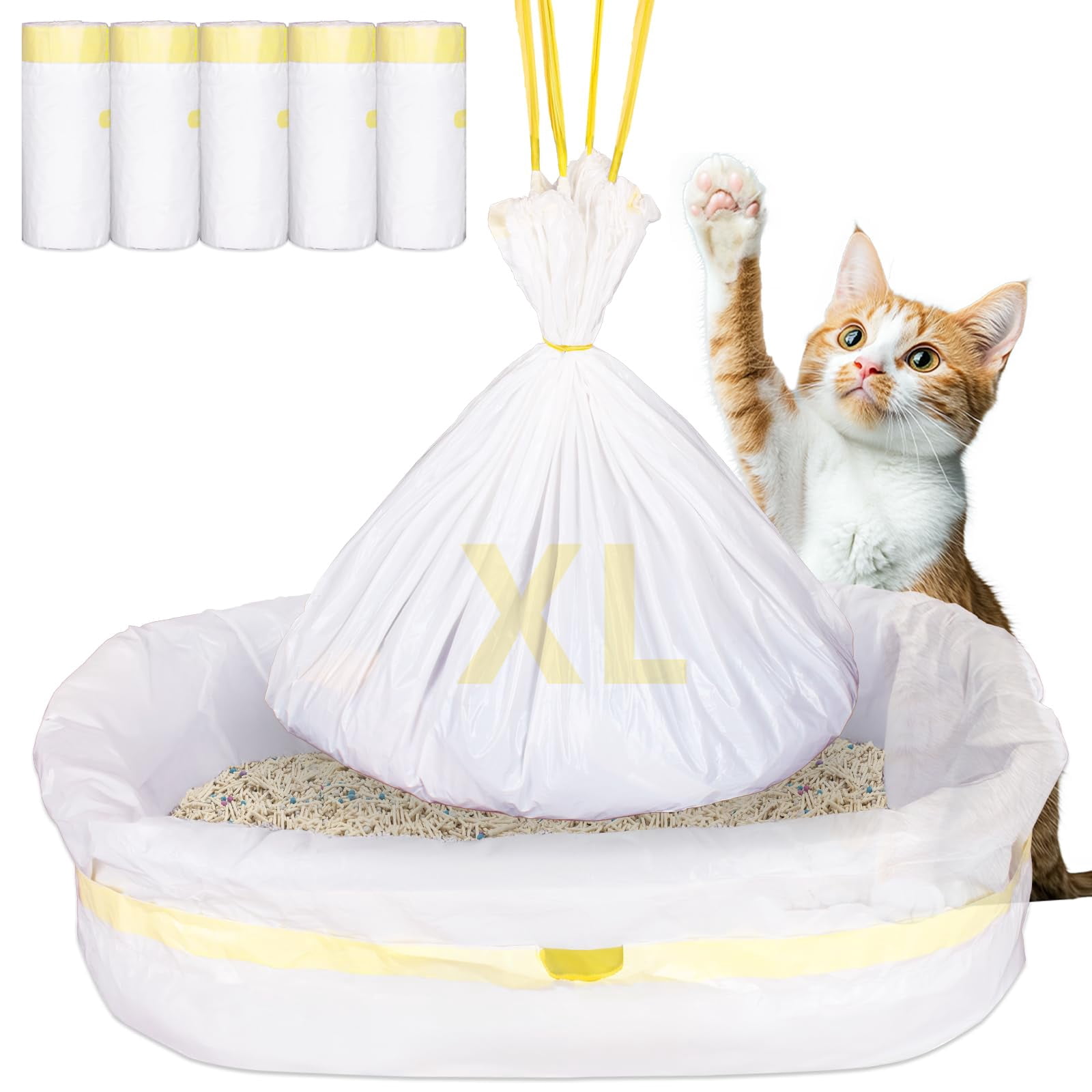 50 Count Litter Box Liners 36"x18", Disposable Cat Litter Box Bags for ...