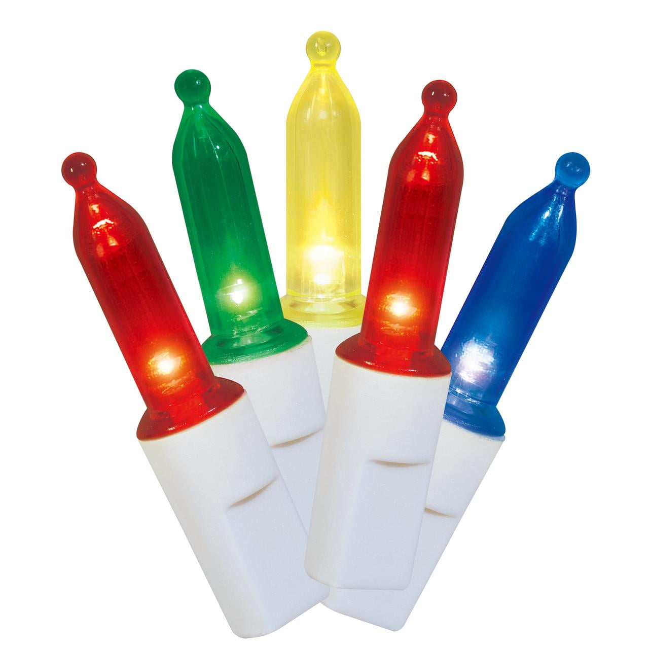 50-Count Multicolor LED Mini Christmas Lights with White Wire, 11 ...