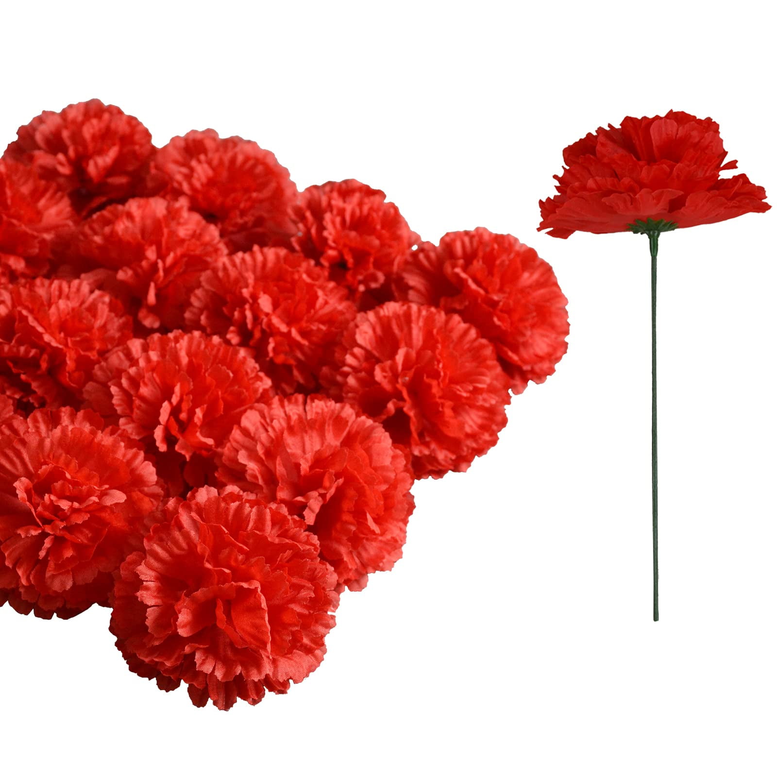 50-Count Red Artificial Carnations Bouquet - Walmart.com