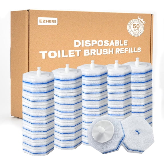 50 Count Toilet Wand Refills Compatible for Clorox, 5X Cleaning Power ...