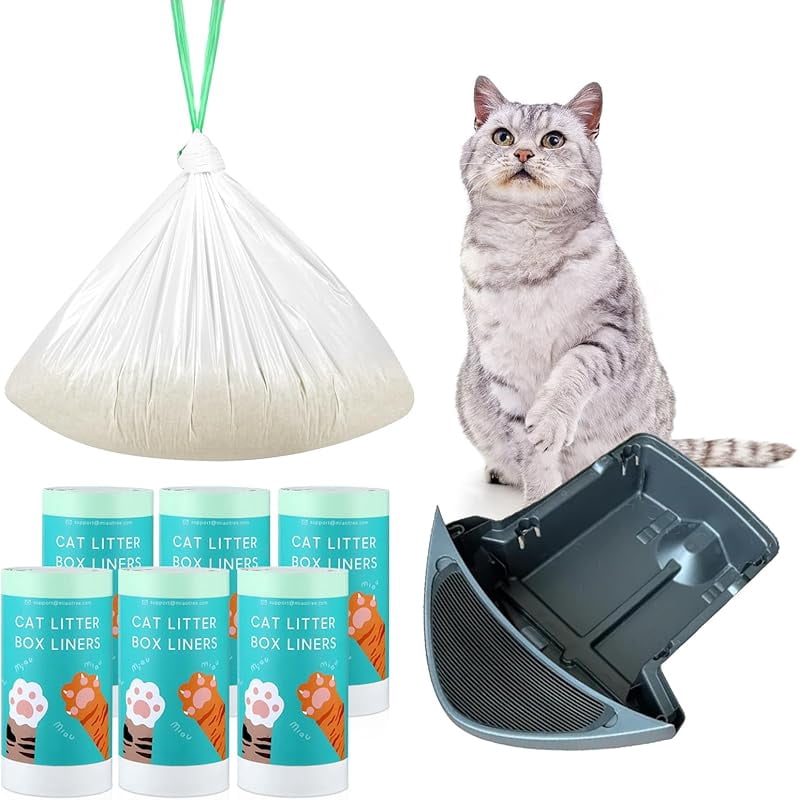 50 Count Waste Drawer Liners Bags Compatible with Litter Box Robot 4 ...
