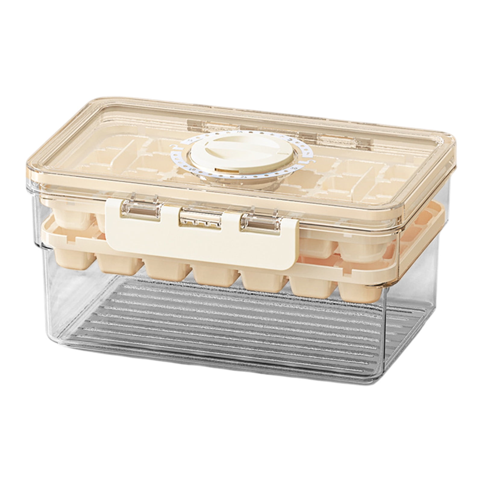 50 Cubes Press-Type Ice Compartment Box Ice Cube Box ,50-Cube Capacity ...