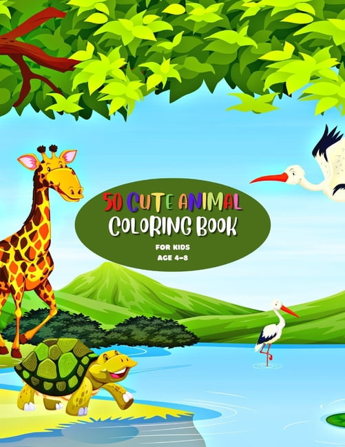 50 Cute Animal Coloring Book: For Kids Age 4-8 - Walmart.com