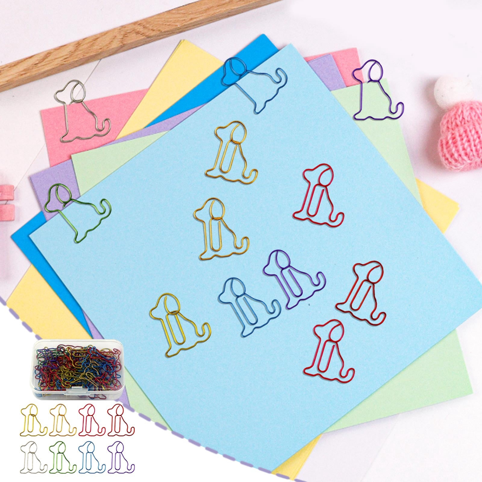 50 Cute Puppy Shaped Metal Paper Clips, Irregular Paper Clips Financial ...