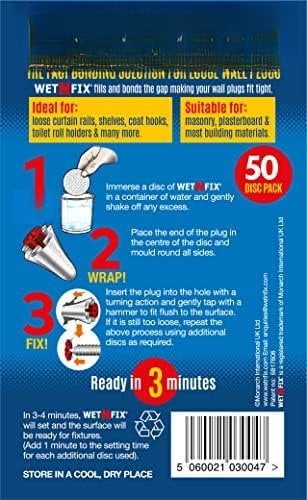 (50 Discs) - Fixing Wall Anchors ! for Loose Wall fixtures Such as ...