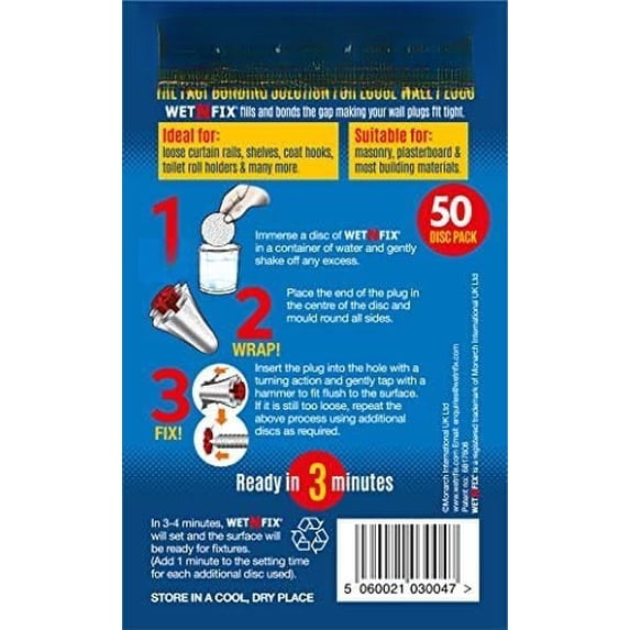 (50 Discs) - Fixing Wall Anchors ! for Loose Wall fixtures Such as ...