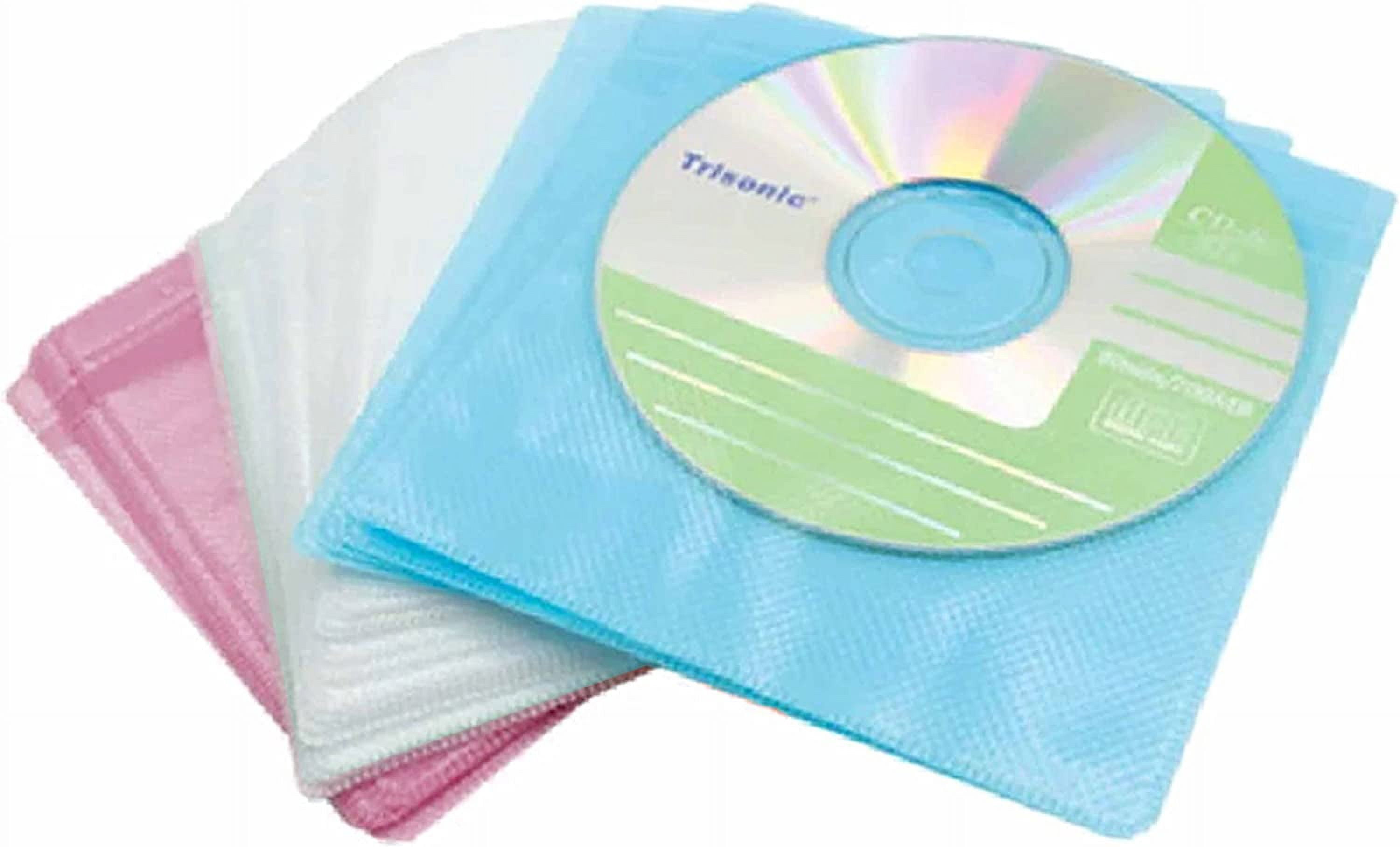 50 Double Sided Plastic Sleeves Clear Window Disc Envelopes Storage ...