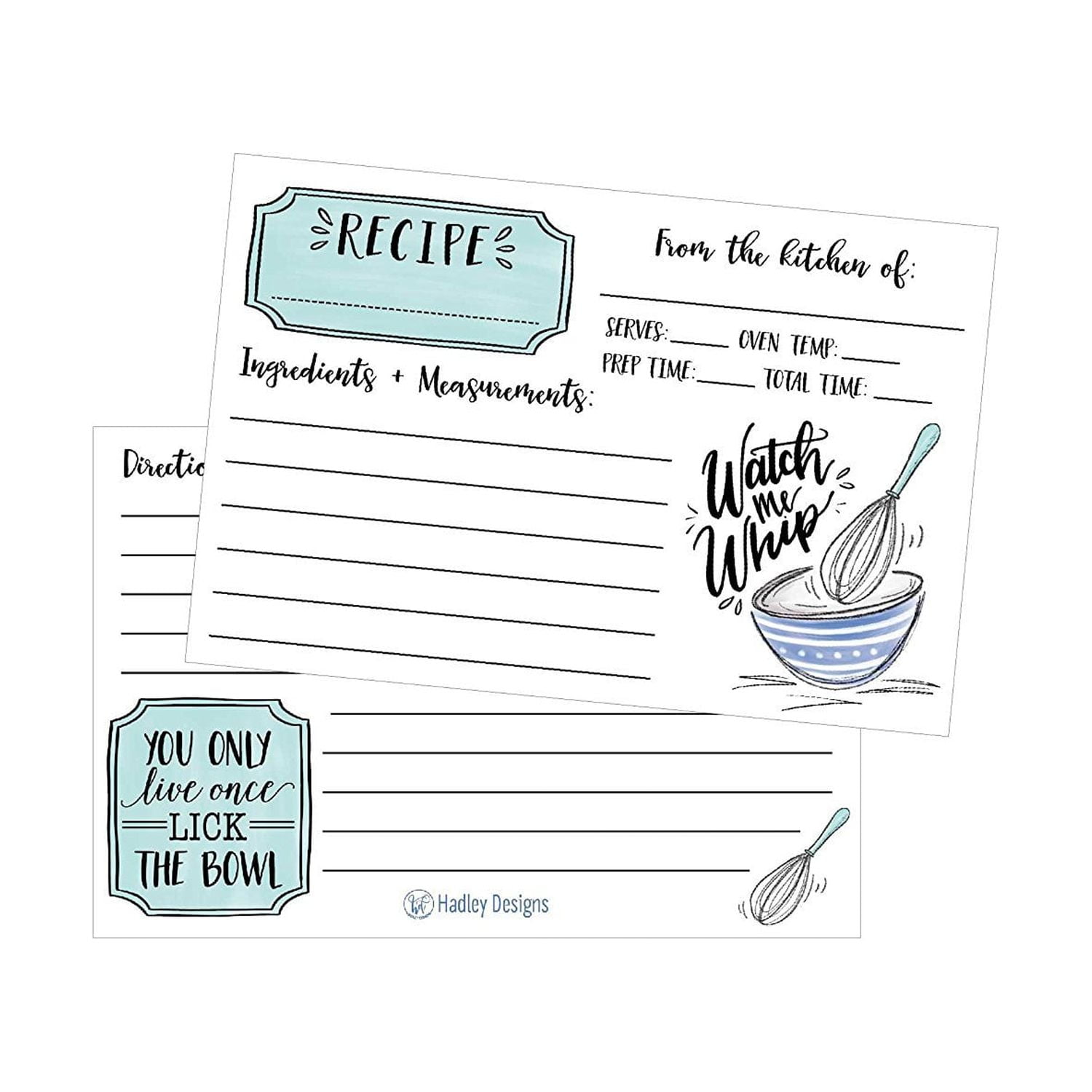 Cute Recipe Card Templates
