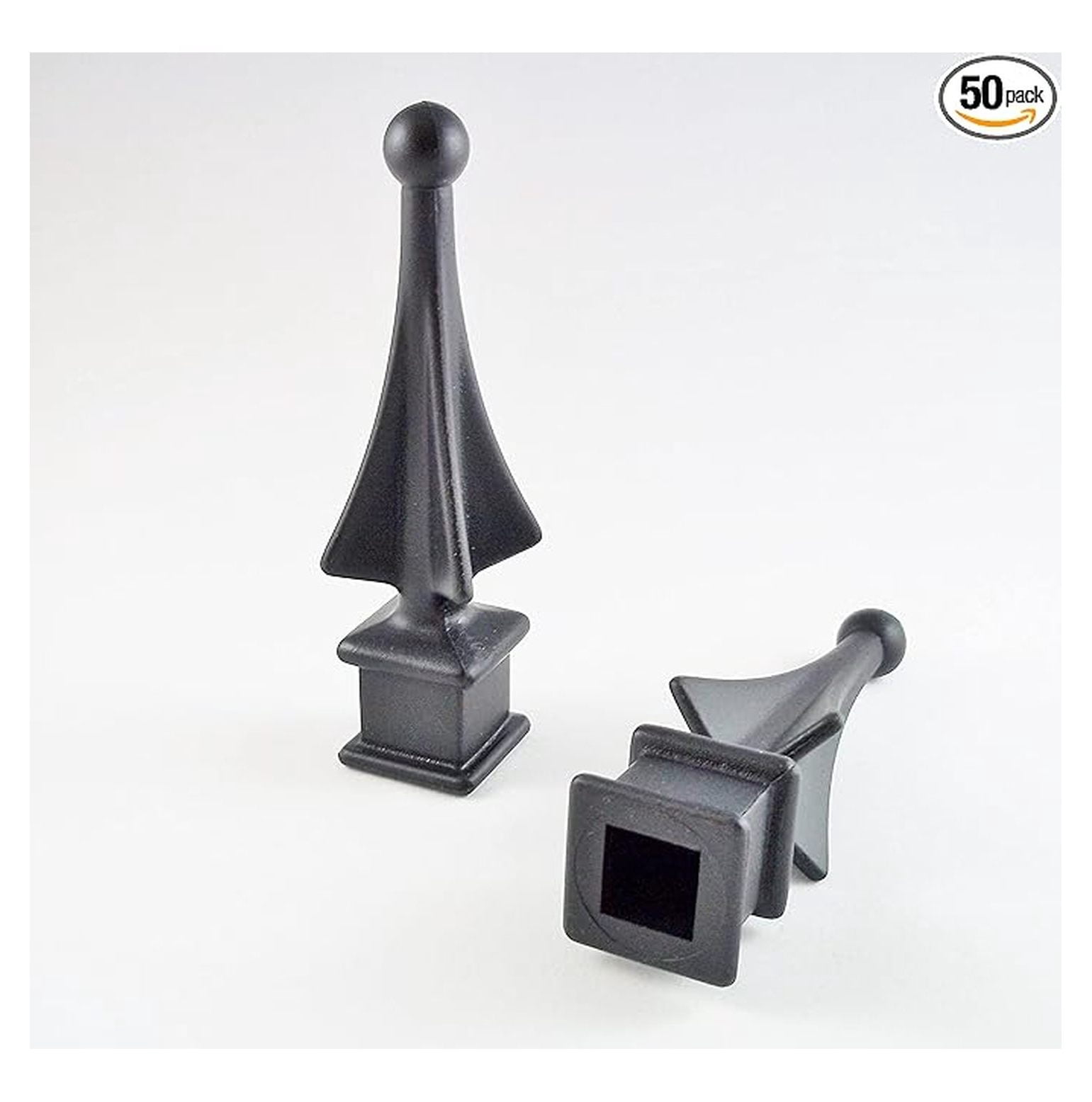 50 Each for 1/2” Black Plastic Finial Tops for Iron Picket Fence 4 ...