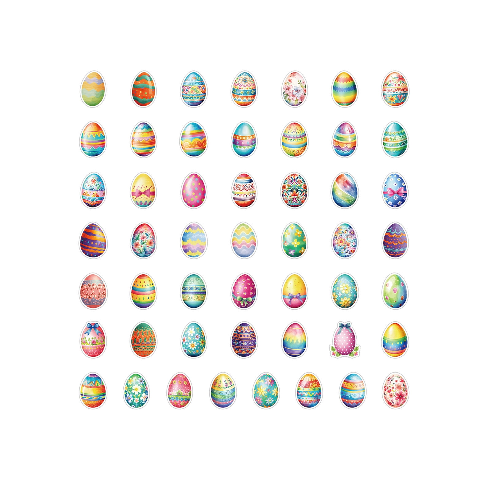 50 Easter Doodle Eggs Stickers for Doodles Cute Decals for Kids Adults ...