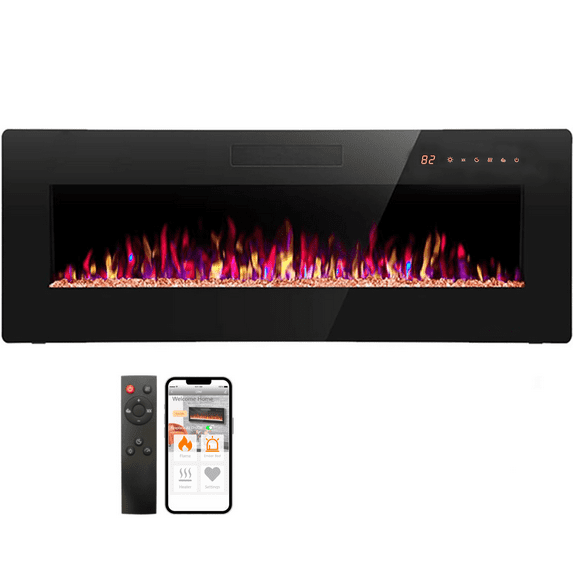 50" Electric Fireplace, Wall Mount or Insert Fireplace, Compatible with ...