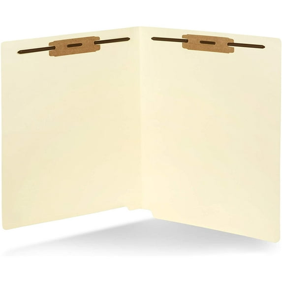 50 End Tab Fastener File Folders - Reinforced Straight Cut 2 Prong ...