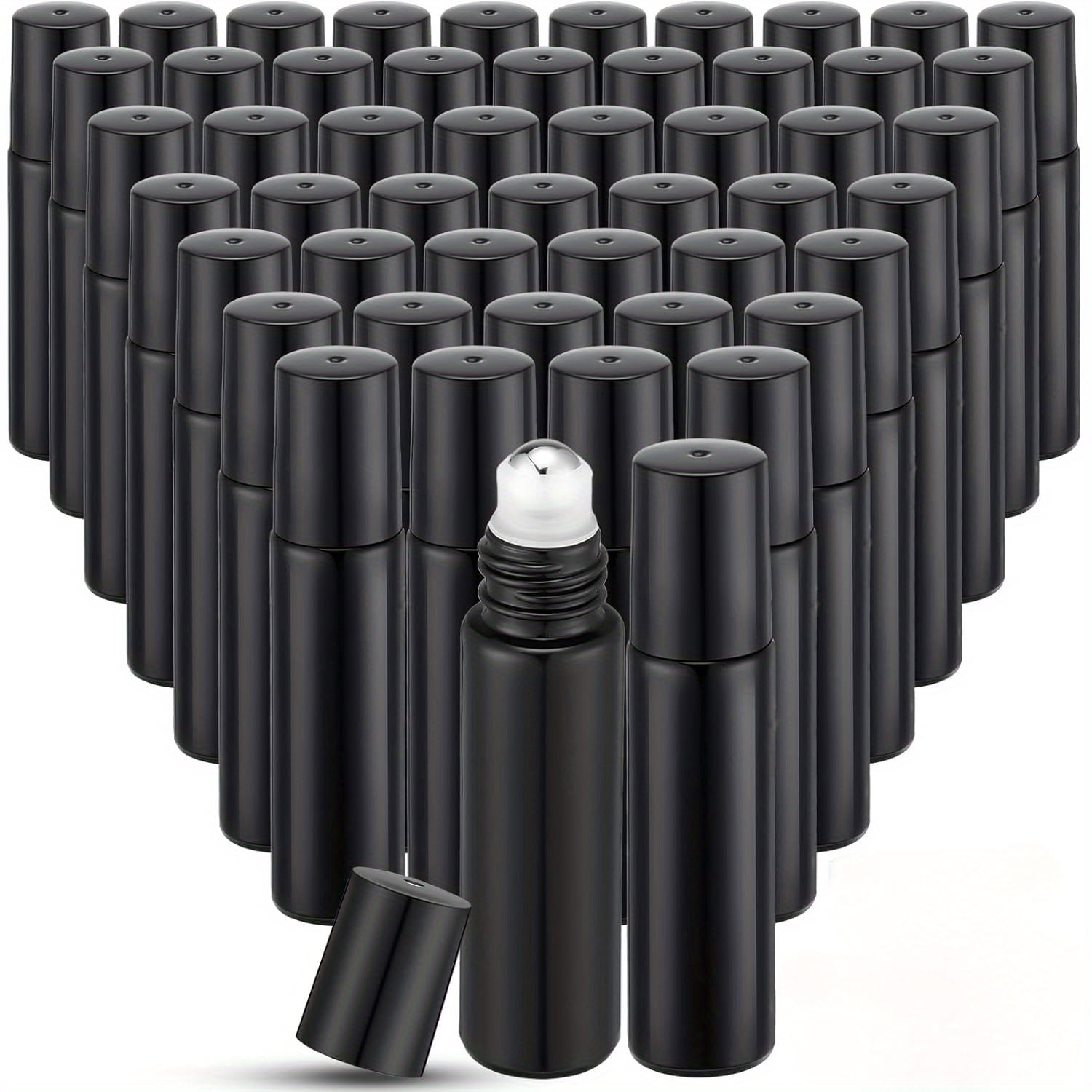 50 Essential Oil Roller Bottles 0.34 oz Glass Empty Roller Bottle And ...