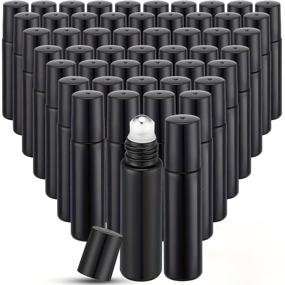 50 Essential Oil Roller Bottles 0.34 oz Glass Empty Roller Bottle And ...