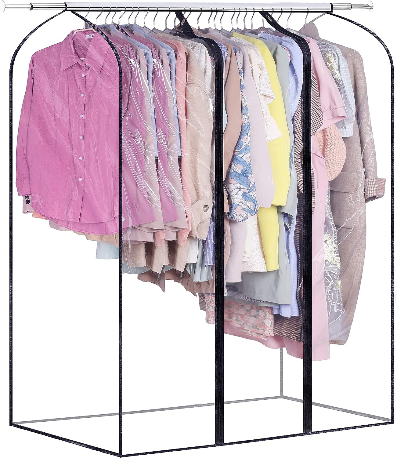 50'' Extra Large Clear Hanging Garment Bags for Closet Storage Bottom ...
