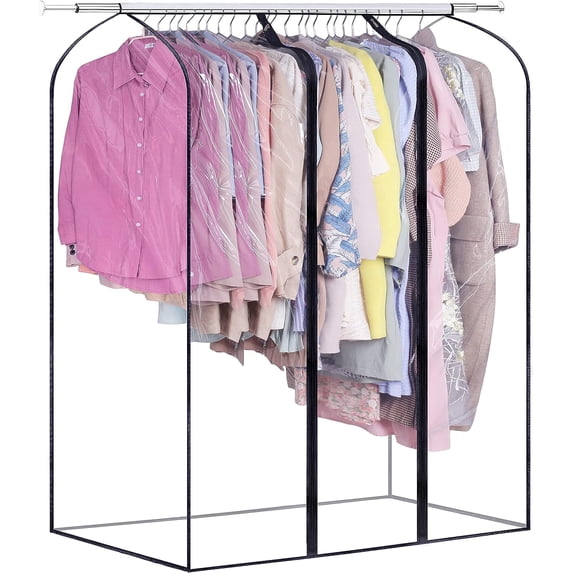 50'' Extra Large Clear Hanging Garment Bags for Closet Storage Bottom ...