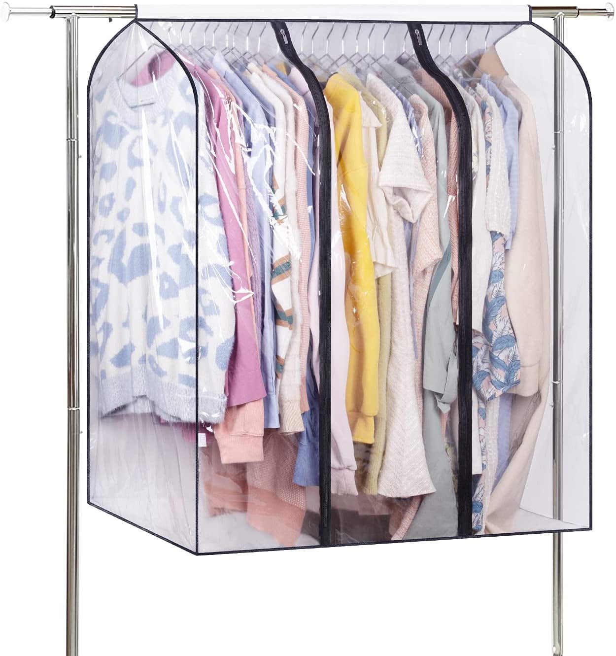 50'' Extra Large Clear Hanging Garment Bags for Closet Storage Bottom ...