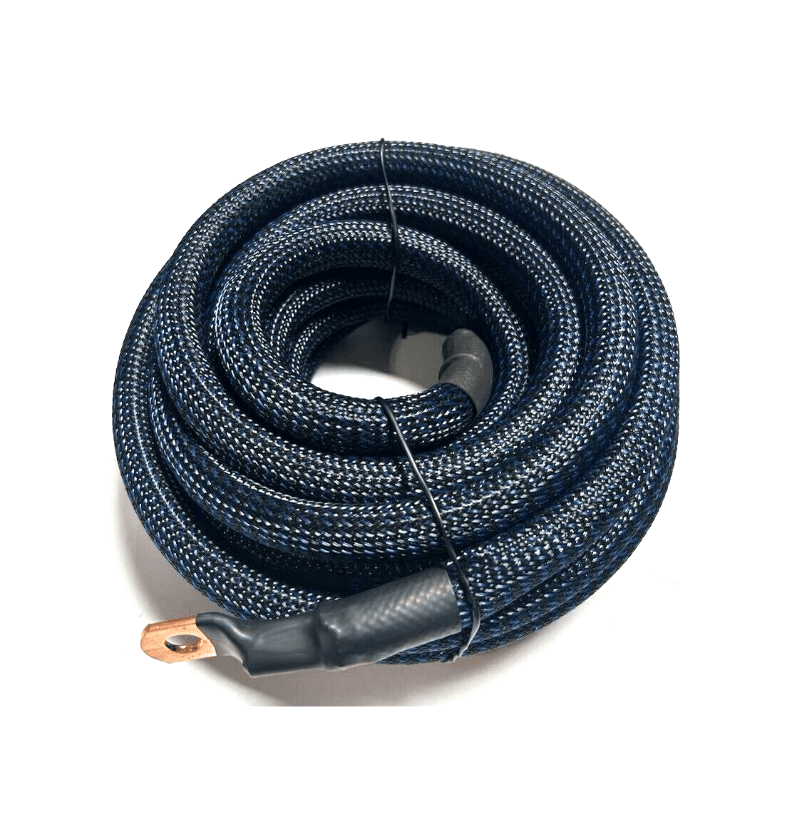 50ft 1/0 Gauge Black/Blue Snakeskin Braided Sleeving OFC Wire Strands ...