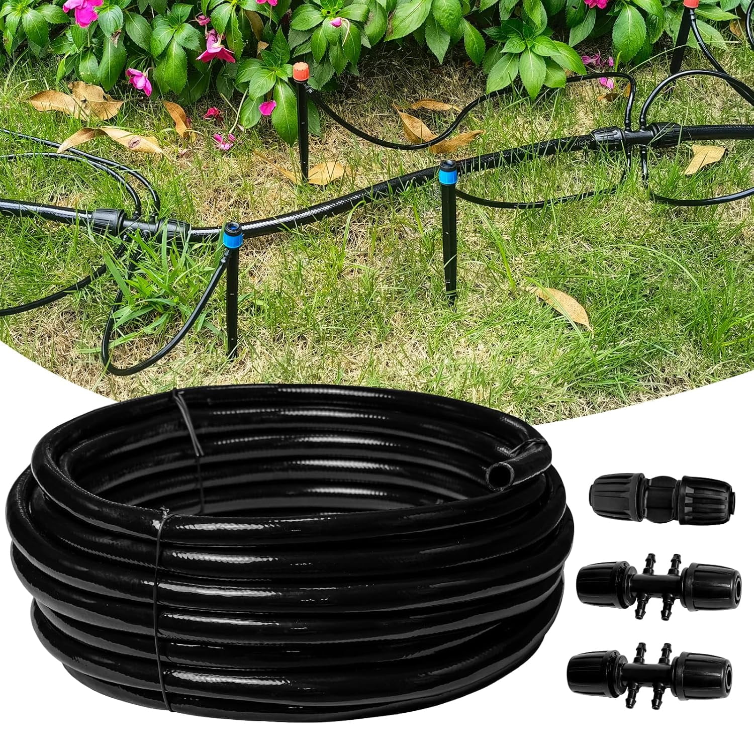 50 FT 1/2 Inch Drip Irrigation Tubing Main Drip Line Hose Tube for ...