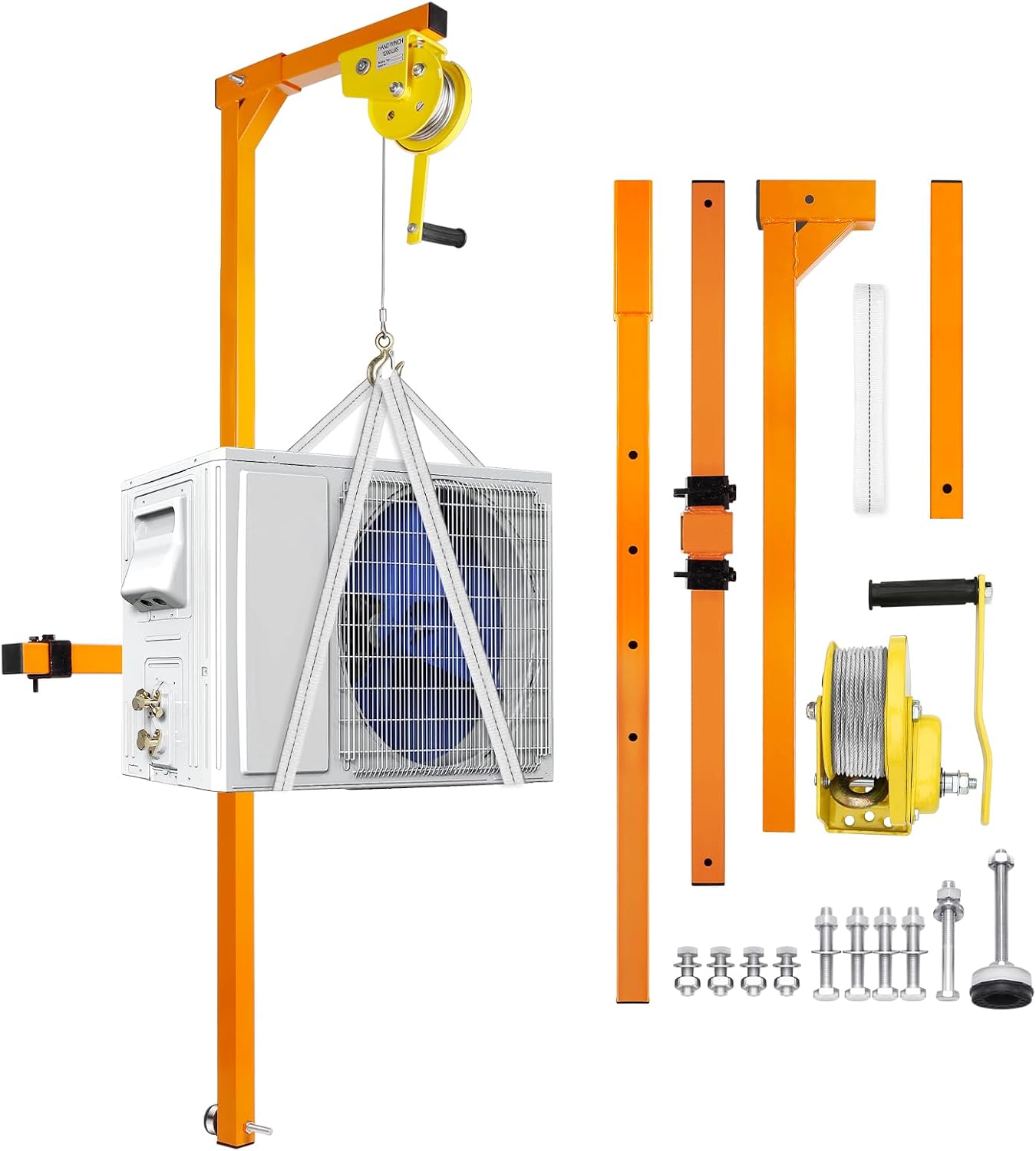 50 FT Air Conditioner Lifting Cranes, Air Conditioner Lifting Tool, 400 LBS Load Capacity, Crane ...