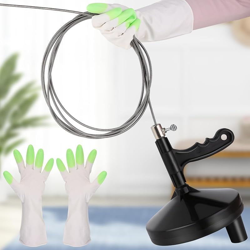 50 FT Drain Snake Hair Drain Clog Remover, Toilet Clogged Cleaner Tools ...