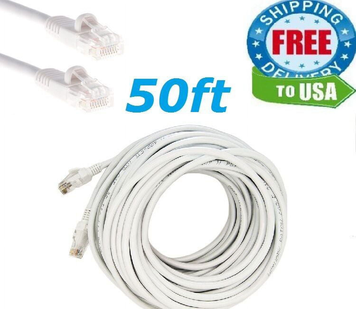 50 FT RJ45 Cat5 Ethernet LAN Network Cable for PC PS Internet Router White - Walmart.com
