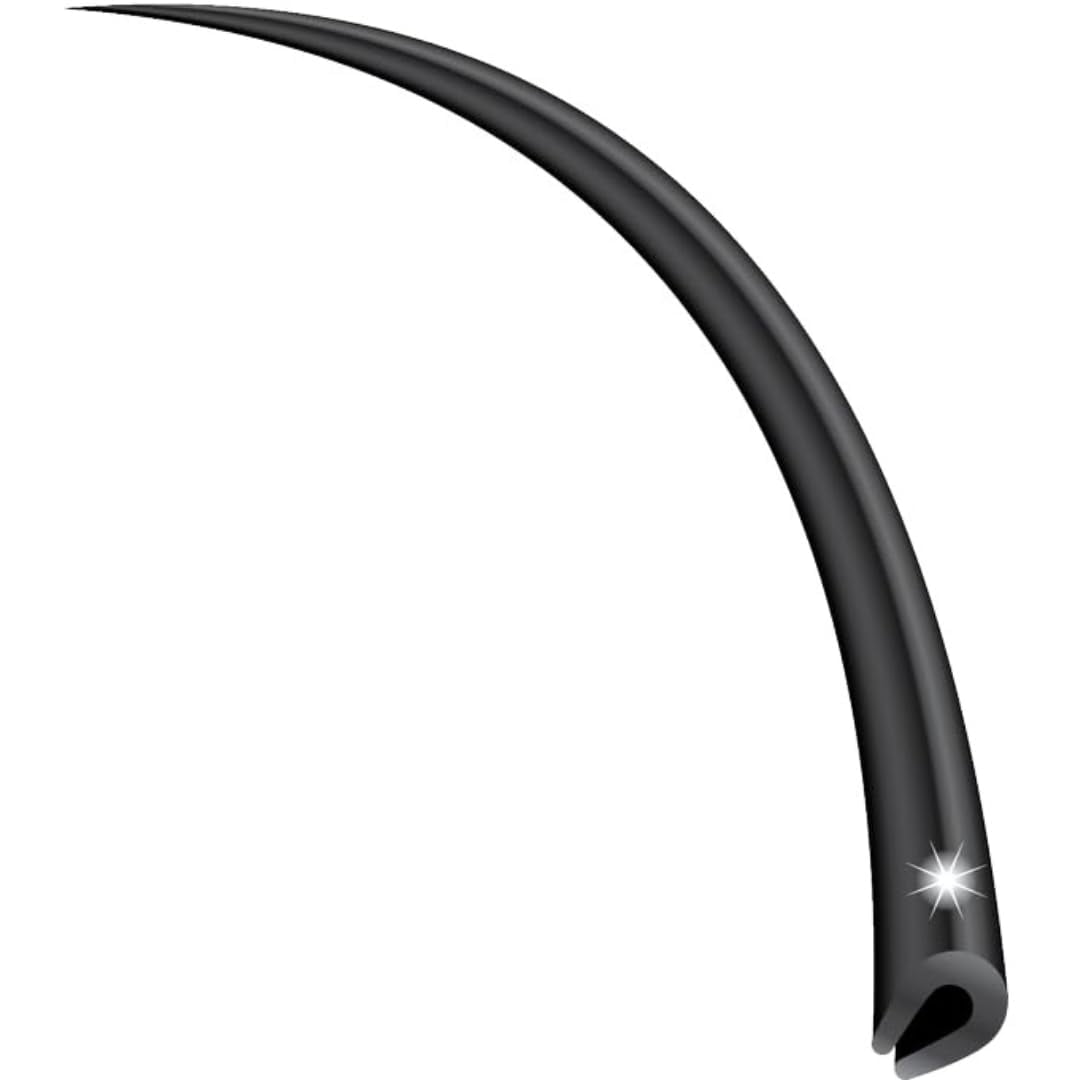 50 Feet of Black MMF7 U-Channel Edge Guard, Flexible Plastic (PVC) Edge ...