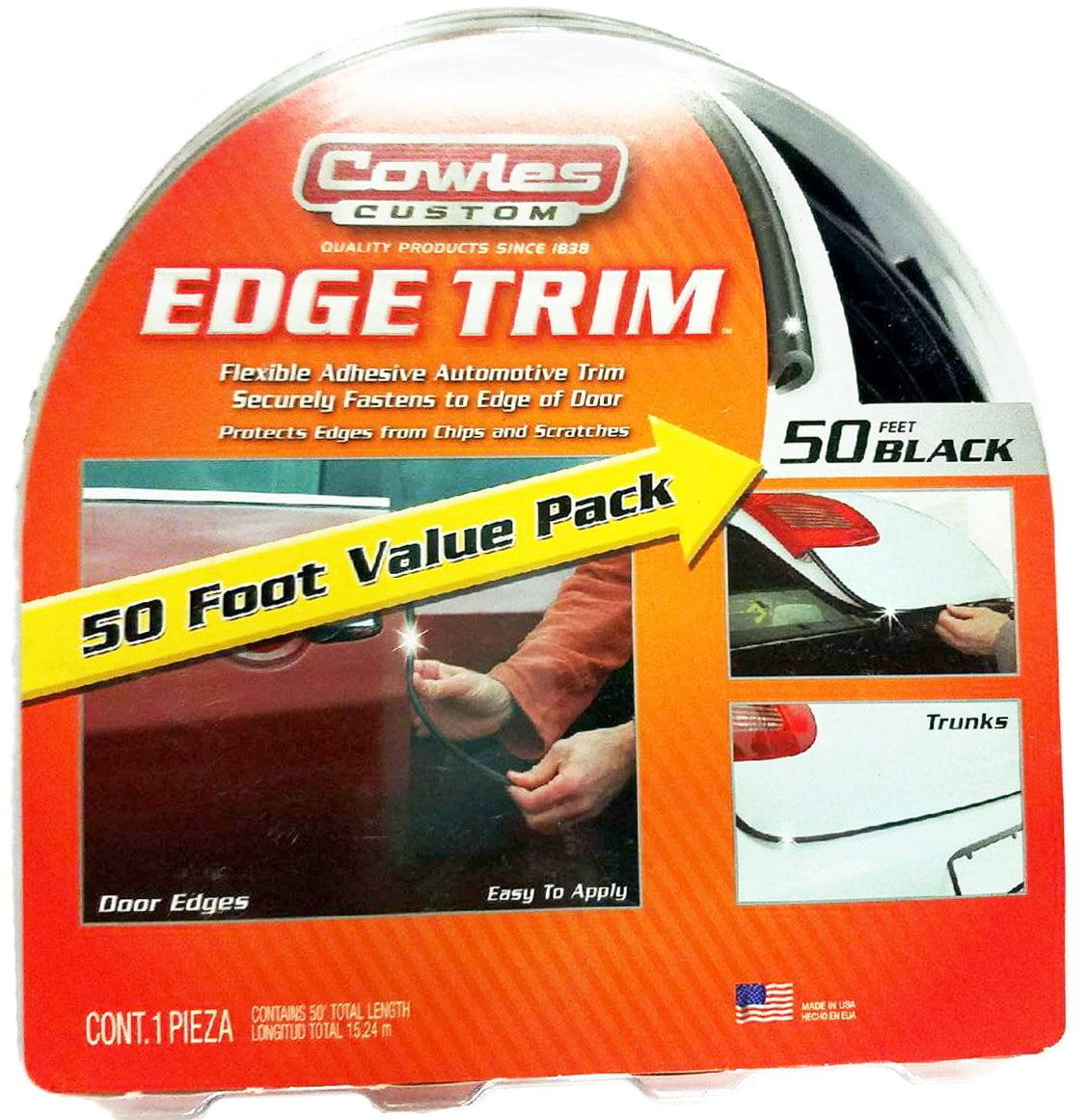 50 Feet of Black U-Channel Edge Guard, Flexible Plastic (PVC) Edge Trim ...