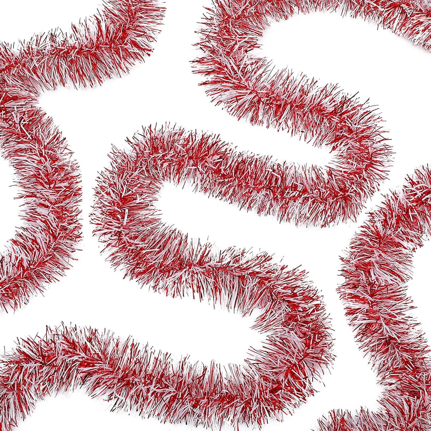 50 Feet Christmas Tinsel Garland for Christmas Tree Decorations ...