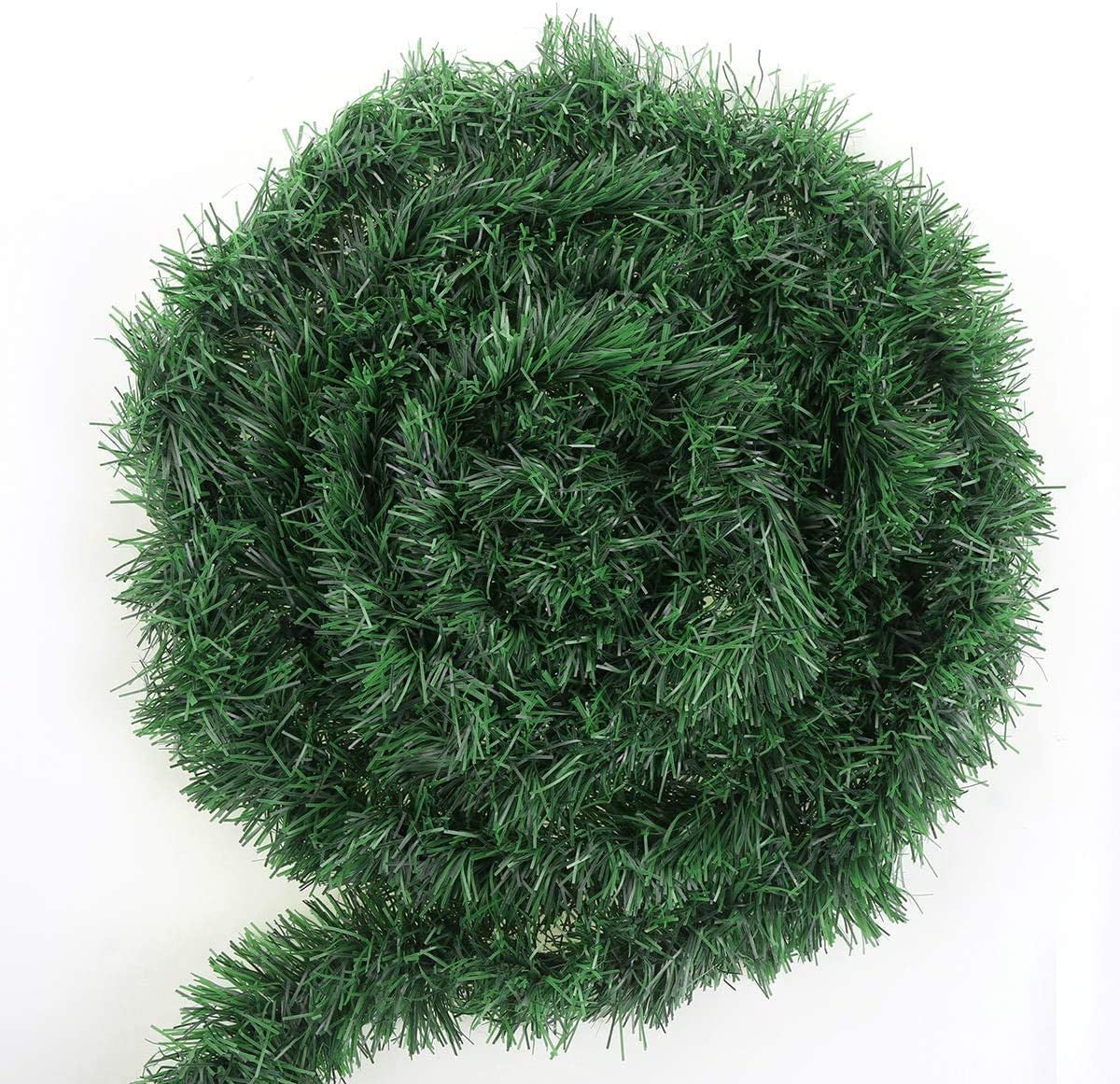 50ft Unlit XMAS Green Tinsel Garland, Artificial Christmas Pine, Soft ...