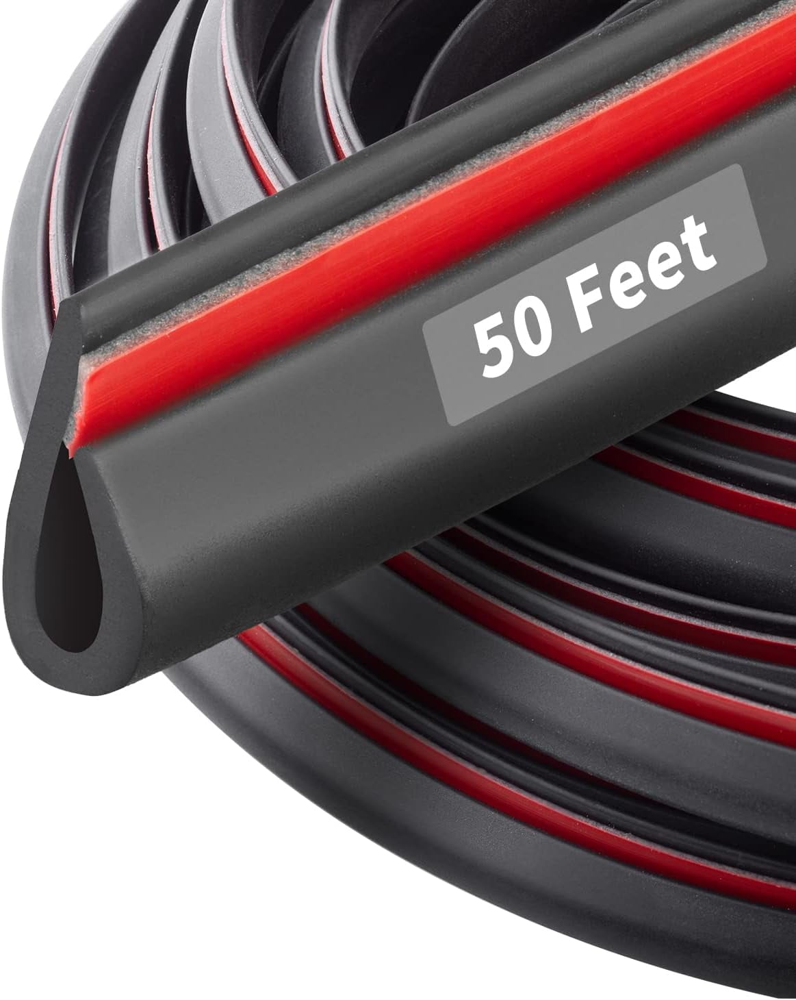 50 Feet Rubber Edge Trim Seal Strip, Self-Adhesive Rubber U Channel ...