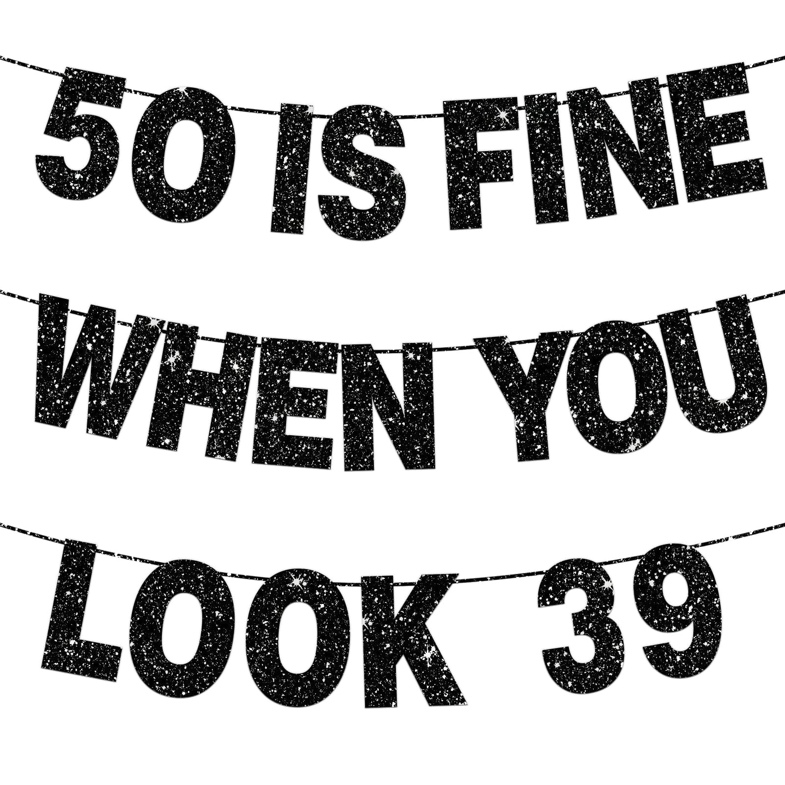 50 is Fine When You Look SMR39 Banner for 50th Birthday Decorations for ...