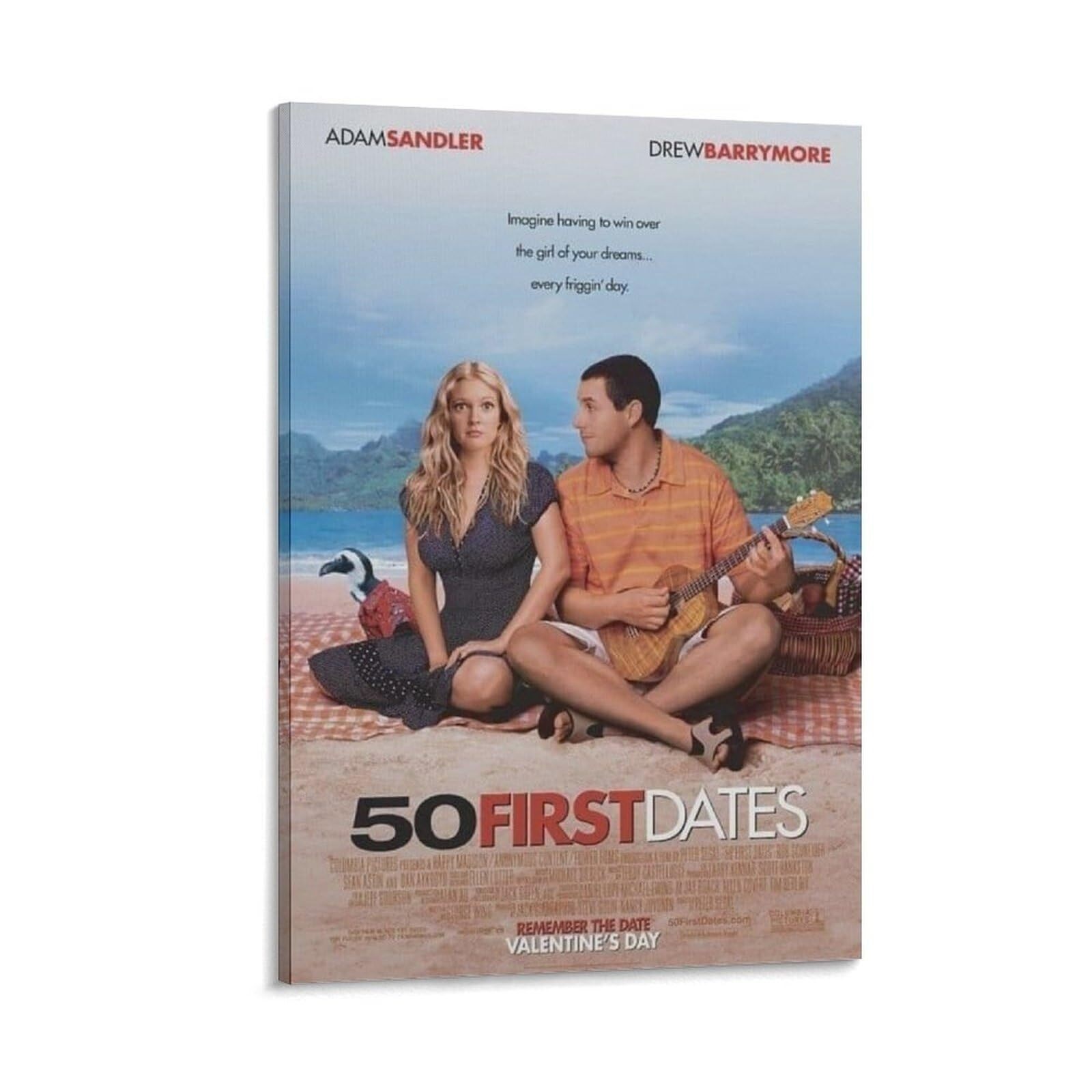 50 First Dates Movie Poster Tropical Beach And Sunset Canvas Wall Art ...