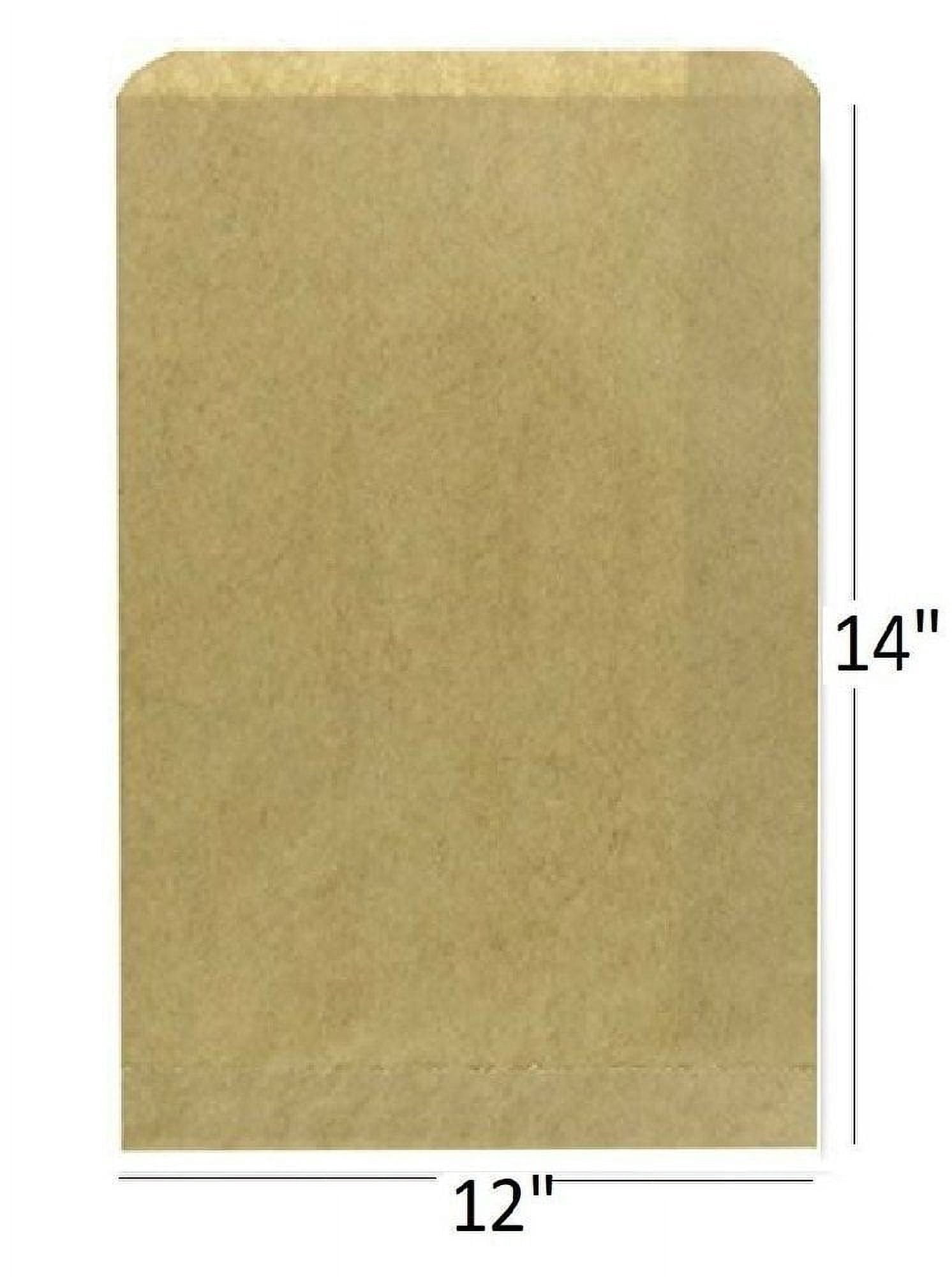 50 Flat 12" x 14" Kraft Plain Paper Bags for candy, cookies ...