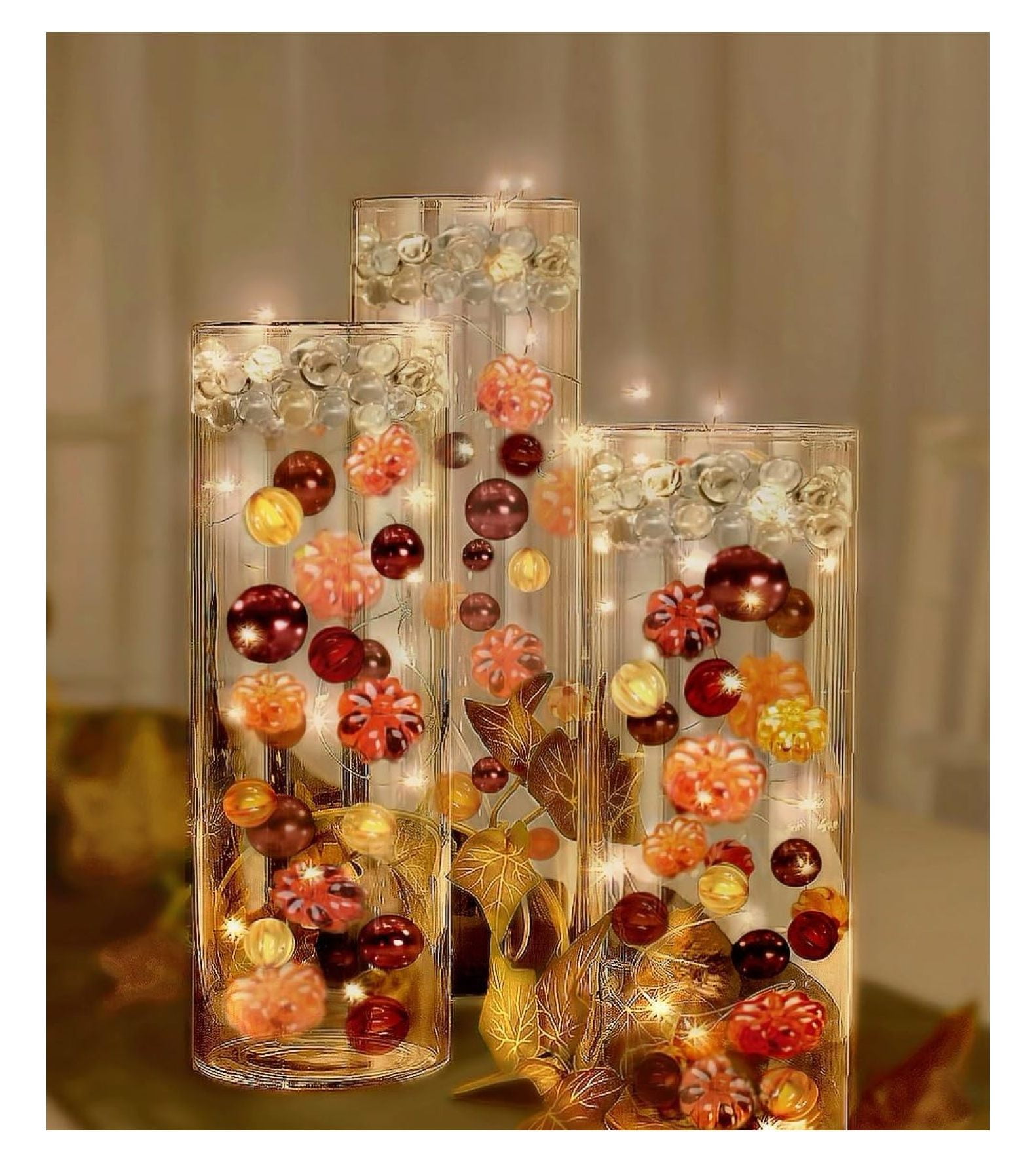 50 Floating Fall Thanksgiving Glowing Pumpkin Gems & Pearls-Fills 1 ...