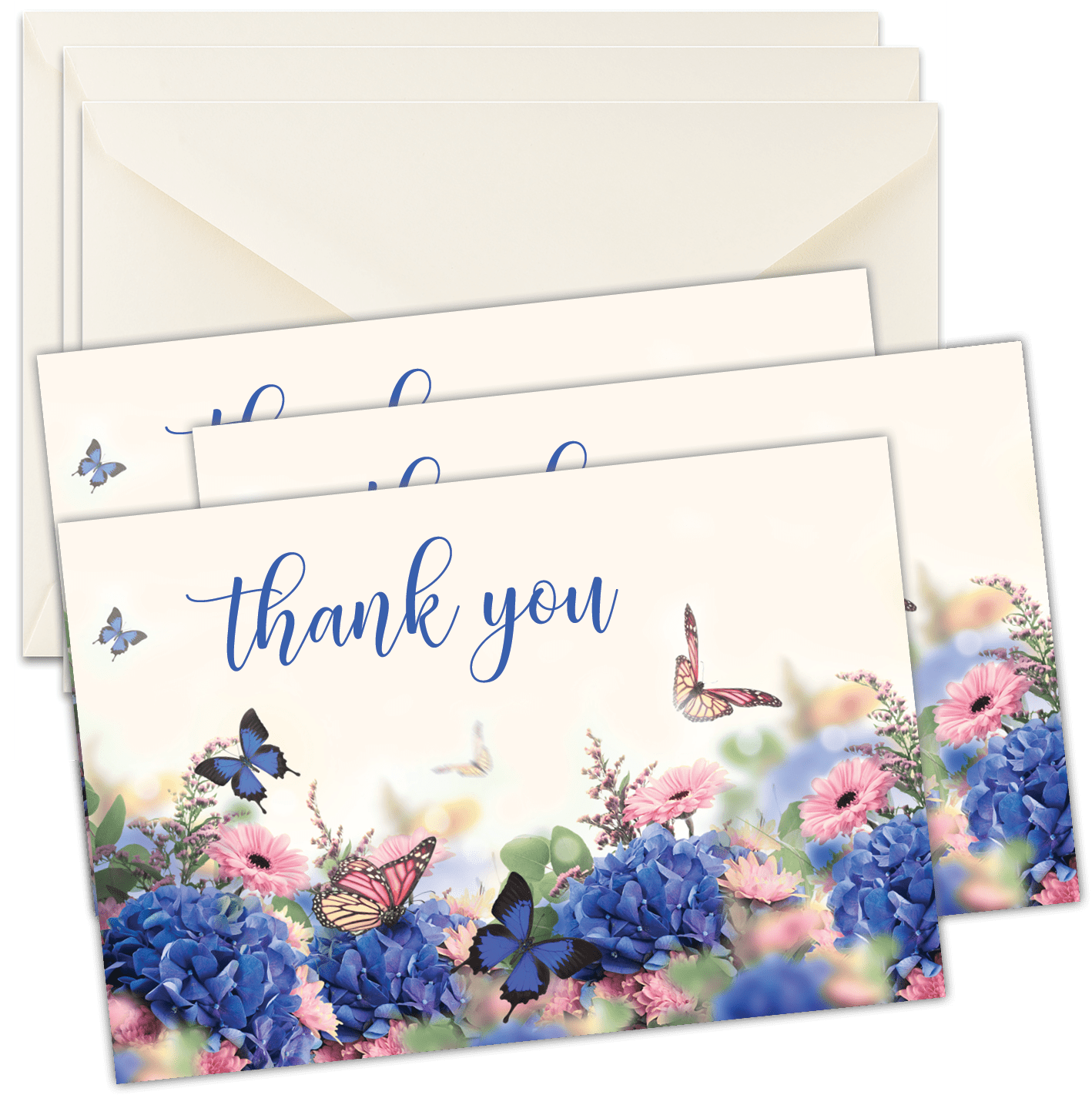 50 Floral Funeral Sympathy Bereavement Thank You Cards With Envelopes ...