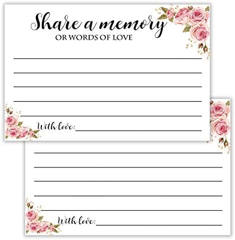 50 Floral Share A Memory Cards for Celebration of Life Birthday ...